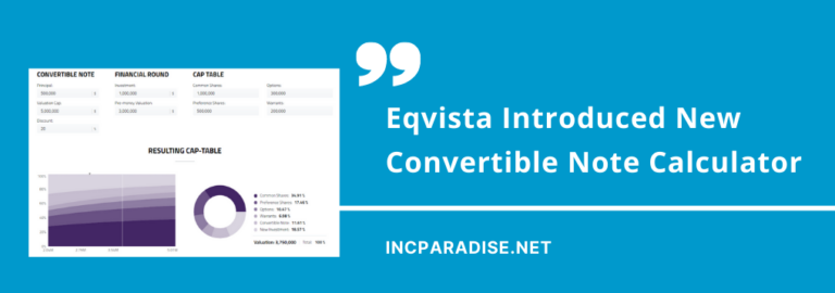 Eqvista Introduced New Convertible Note Calculator | IncParadise